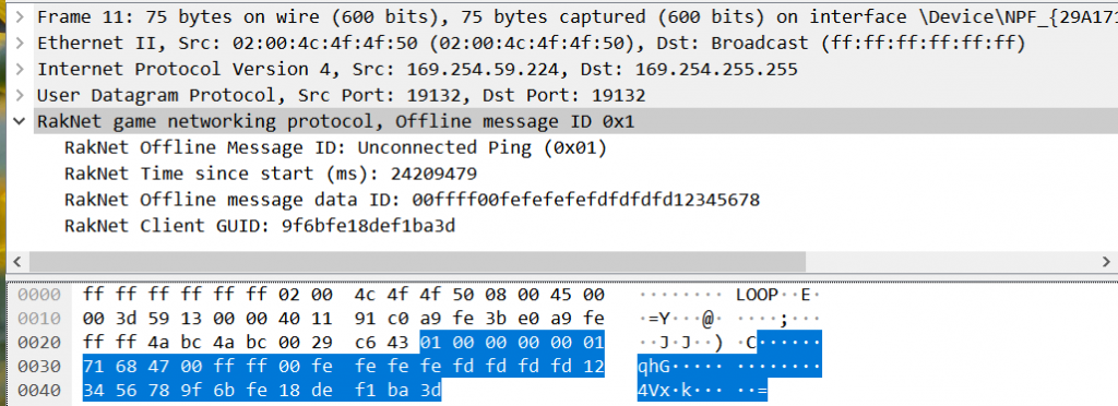 MCBE下基于UDP的RakNet通讯协议原理略谈及利用Python.Socket实现状态查询